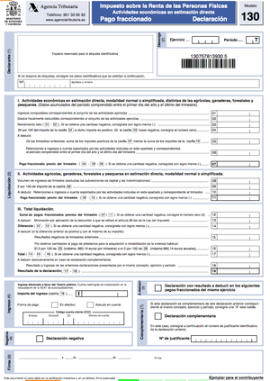 PAGOS FRACCIONADOS IRPF MODELO 130 - Rankia