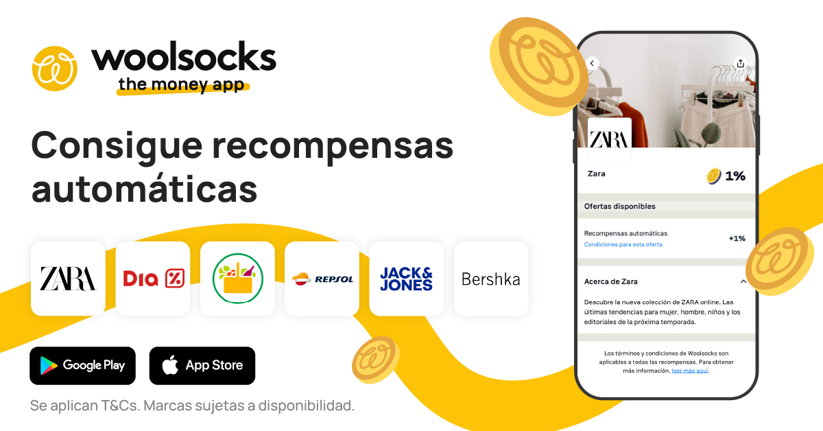 Woolsocks - App de cashback 🤑 gana dinero solo por comprar en establecimientos 🎉 - Forocoches